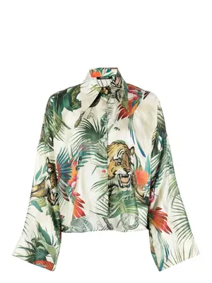 Roberto Cavalli Graphic-print Silk Shirt - Multicolour