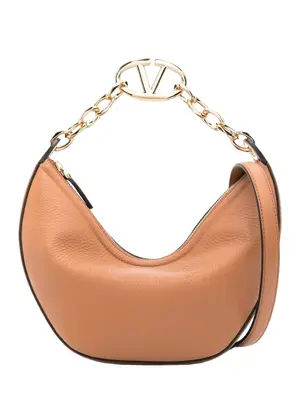Valentino Garavani Small Vlogo Moon Hobo Bag - Brown