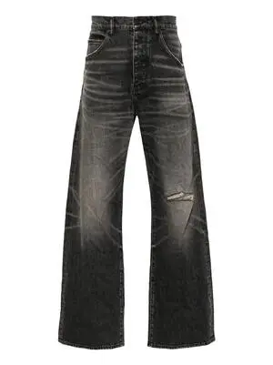 PURPLE BRAND P018 Mid-rise Wide-leg Jeans - Black