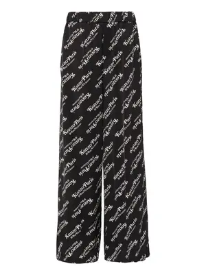 Kenzo Logo-print Twill Trousers - Black