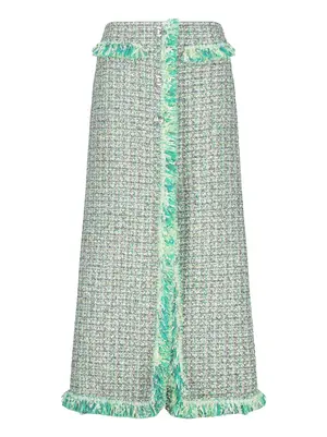 Giambattista Valli Tweed Midi Skirt - Green