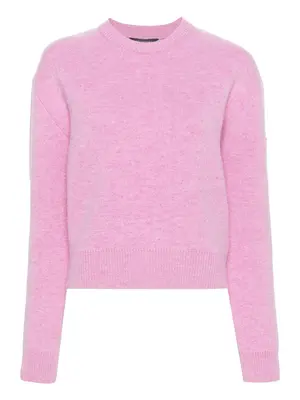 Balenciaga Logo-appliqué Mélange Jumper - Pink