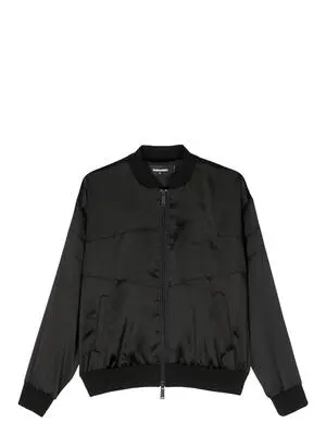 Dsquared2 Satin Bomber Jacket - Black
