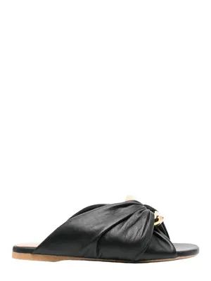 JW ANDERSON JW Anderson Corner Leather Flat Slides