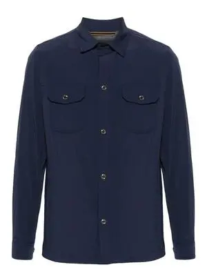 MOORER Long-sleeve Shirt Jacket - Blue