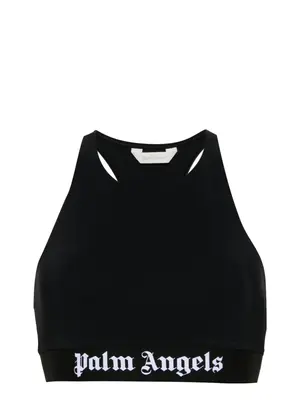 Palm Angels Logo-tape Crop Top - Black