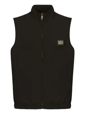 Dolce & Gabbana Logo-plaque Reversible Gilet - Black