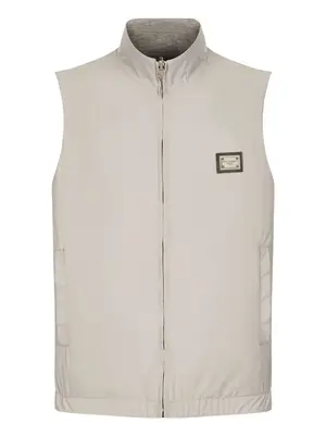Dolce & Gabbana Logo-plaque Reversible Gilet - Grey