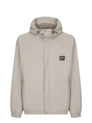 Dolce & Gabbana Logo-plaque Hooded Jacket - Grey