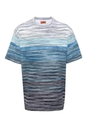 Missoni Striped Cotton T-shirt - Blue