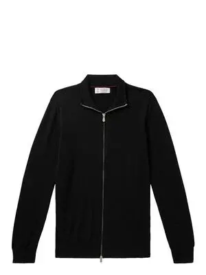 Brunello Cucinelli Cashmere Zip-up Sweater - Black