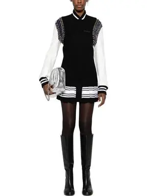 Off-White Embellished Minidress - Black