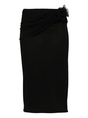 Magda Butrym Floral-appliqué Pencil Skirt - Black