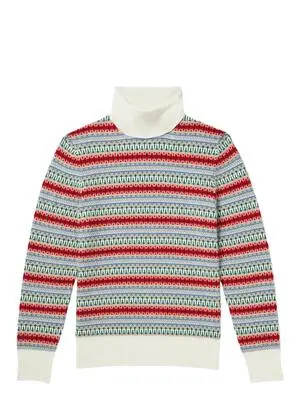 Loro Piana Fair Isle Cashmere Rollneck Sweater - Neutrals