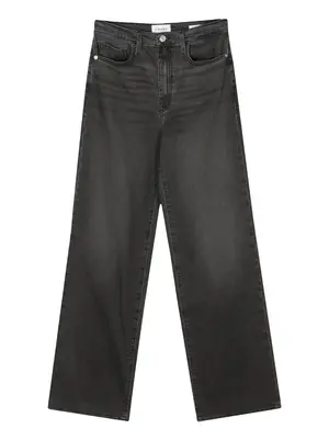 FRAME Whiskering-effect Straight-leg Jeans - Black