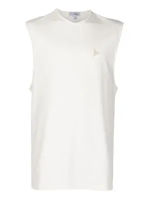 AMIR SLAMA Logo-plaque Cotton Tank Top - White