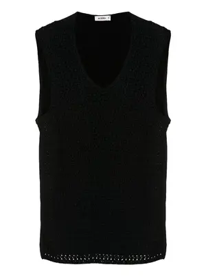 AMIR SLAMA Crocheted Tank - Black