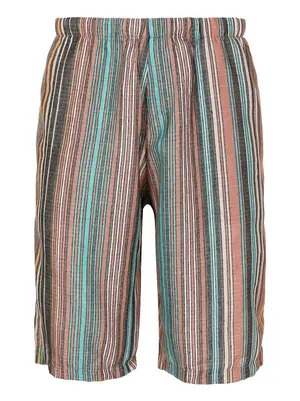 AMIR SLAMA Striped Jacquard Shorts - Brown