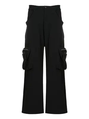 AMIR SLAMA Multi-pocket Wide-leg Trousers - Black