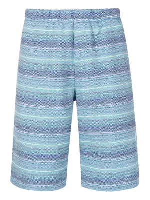 AMIR SLAMA Striped Cotton Shorts - Blue
