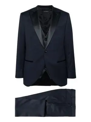LUIGI BIANCHI MANTOVA Single-breasted Wool Suit - Blue