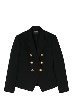 Balmain Double-breasted Wool Blazer - Black