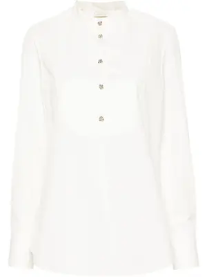 Chloé Sculpted-buttons Cotton Shirt - White