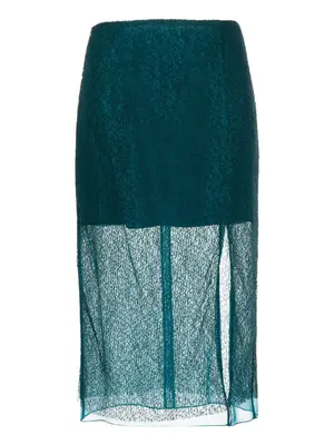JASON WU Double-layered Embroidered Silk Skirt - Green