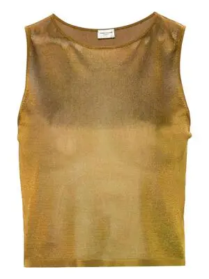 Saint Laurent Knitted Tank Top - Brown