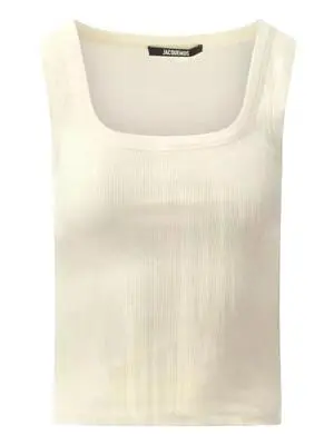 Jacquemus Gros Grain Cotton Tank Top - Neutrals