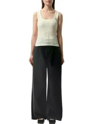 Jacquemus Gros Grain Cotton Tank Top Neutrals