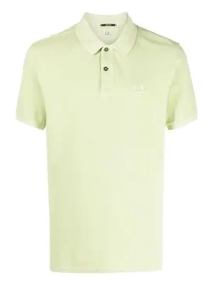 C.P. COMPANY Logo-patch Piqué Polo Shirt - Green