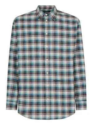 Dsquared2 Plaid-check Pattern Cotton Shirt - Black