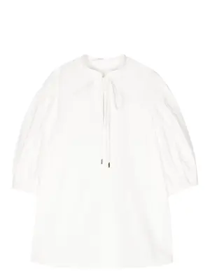 Chloé Balloon-sleeve Cotton Blouse - White