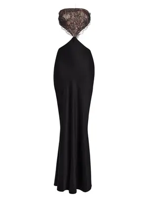 Retrofete Lucie Lace Cut-out Gown - Black