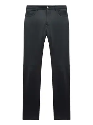COURREGES Leather Straight-leg Trousers - Black