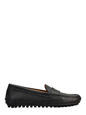 TOD'S Gommino Grained-leather Loafers - Black