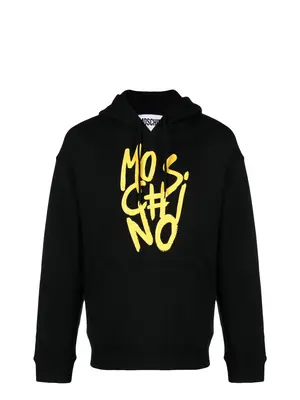 Moschino Logo-print Cotton Hoodie - Black