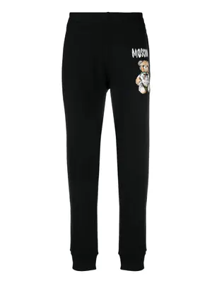 Moschino Teddy Bear-print Tapered Track Pants - Black