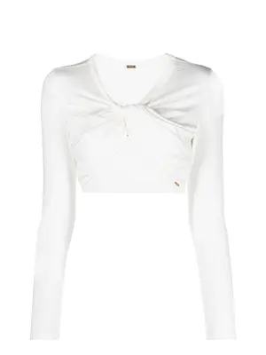 Cult Gaia Avani Twisted Crop Top - White