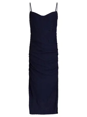 Simkhai Moira Broderie Anglaise Midi Dress - Navy