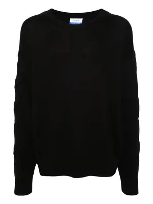 Off-White 3d Diag Ribbed-knit Jumper - Black