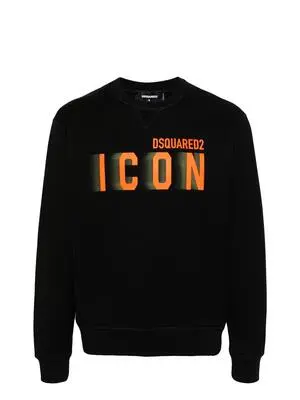 Dsquared2 Cotton Sweatshirt With Icon Print - Black