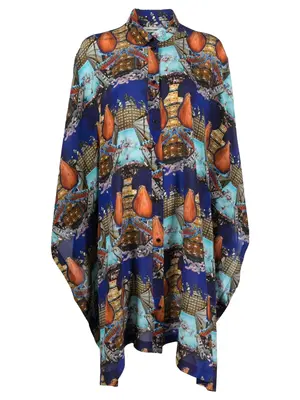 Henrik Vibskov Boxing-print Midi Dress - Blue