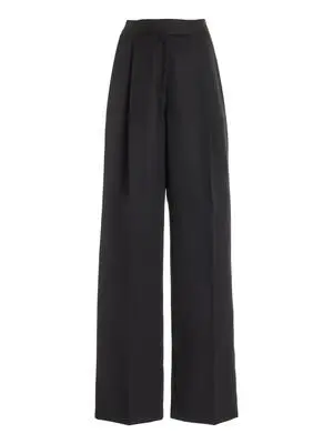 Oscar De La Renta High-rise Wide-leg Wool Pants - Black