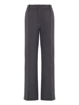 Valentino Garavani Mid-rise Wool-cashmere Flared Pants - Dark Grey