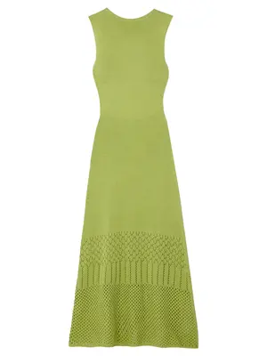 Escvdo Net Sustain Tondero Knitted Cotton Midi Dress - Green