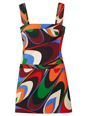 Emilio Pucci Printed Cady Mini Dress Red