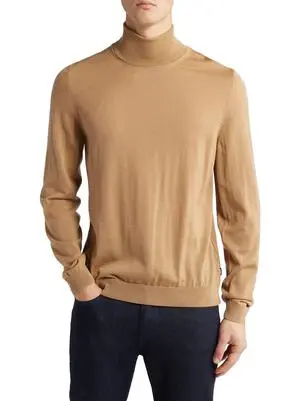 BOSS BOSS Musso Virgin Wool Turtleneck Sweater Medium Beige