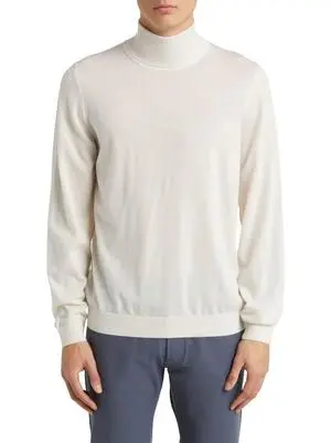 BOSS BOSS Musso Virgin Wool Turtleneck Sweater Open White